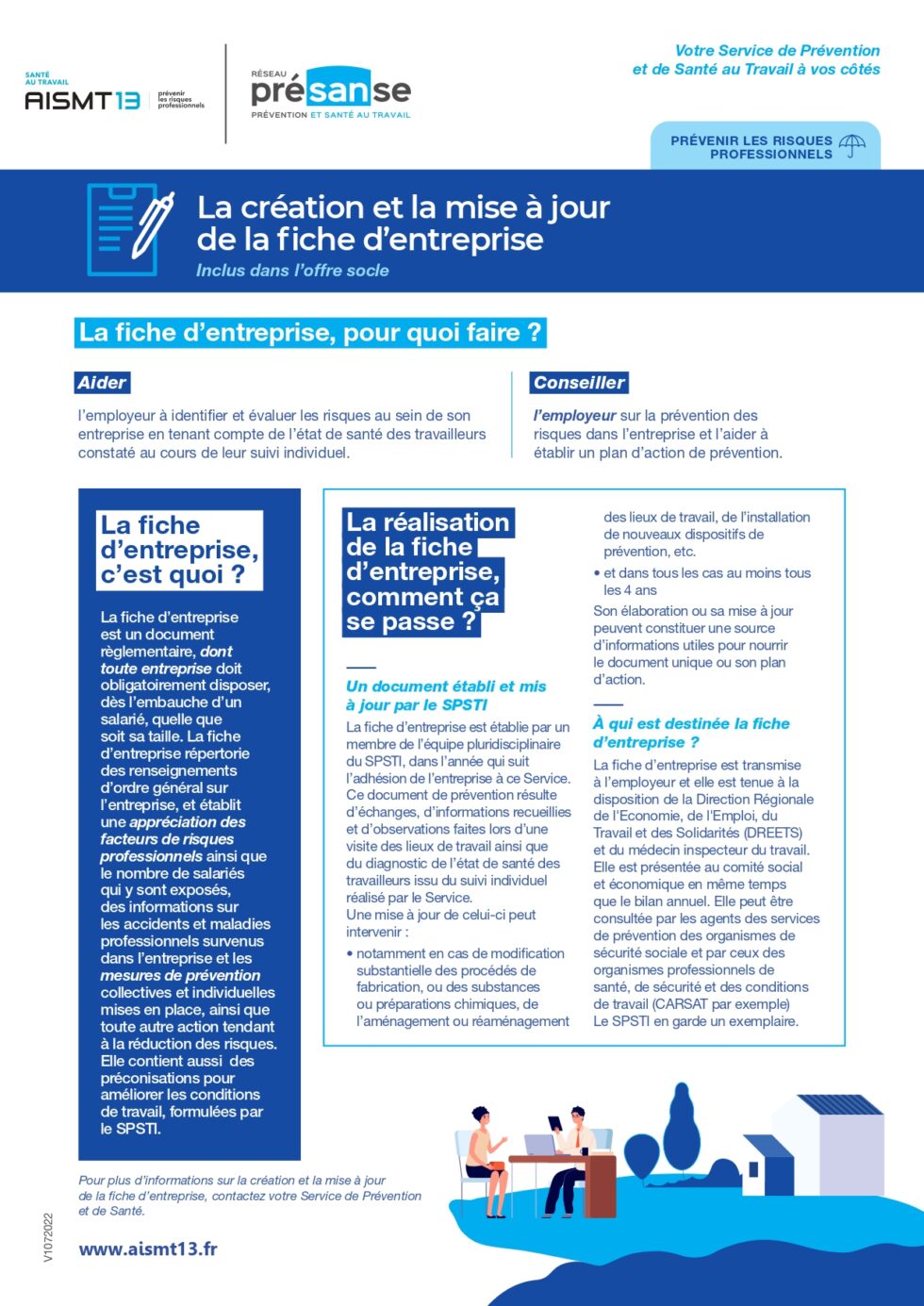 La création et la mise à jour de la fiche d’entreprise